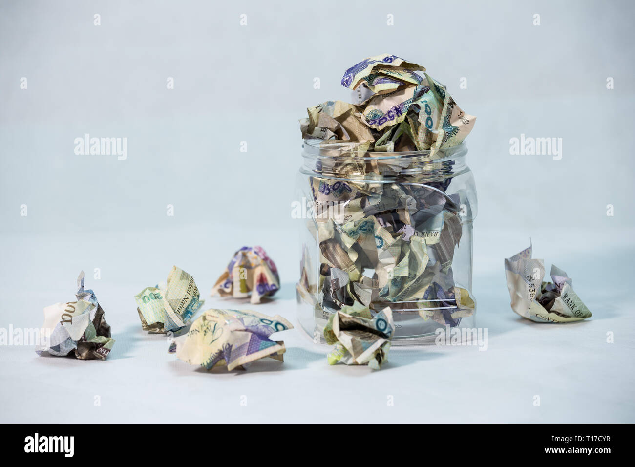 Crumpled naira notes with white background Stock Photo - Alamy