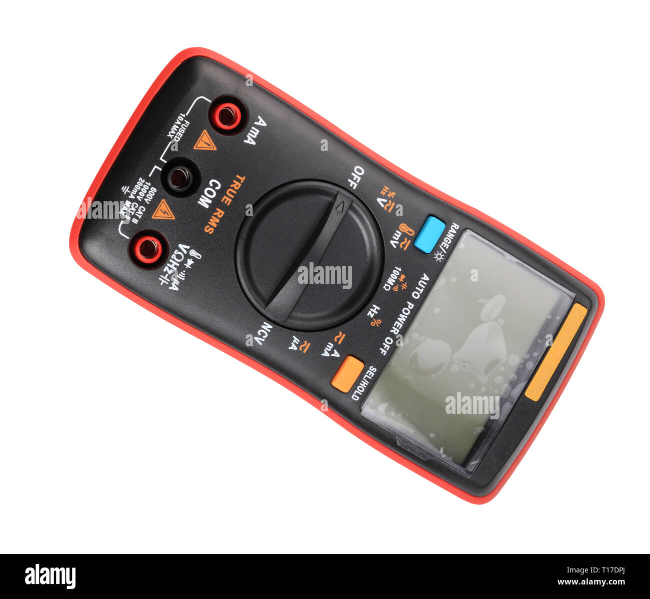 black digital multimeter isolated on white background at dry day Stock ...