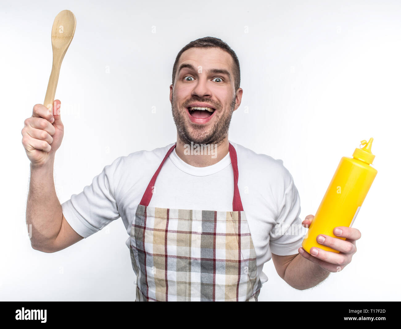 Smiling freak wants to cook something special and tasty.. He is not ...