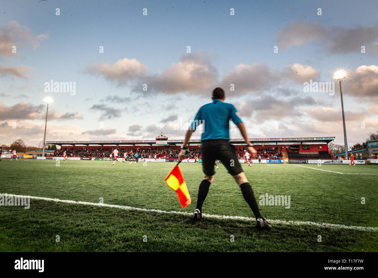 General view of an assistant referee and his flag hi-res stock ...