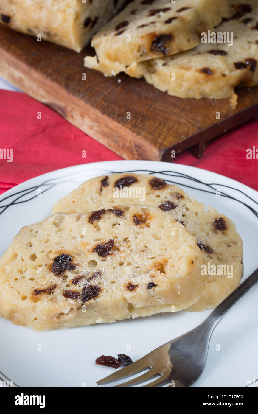 Traditional classic English pudding of Spotted dick Stock Photo - Alamy