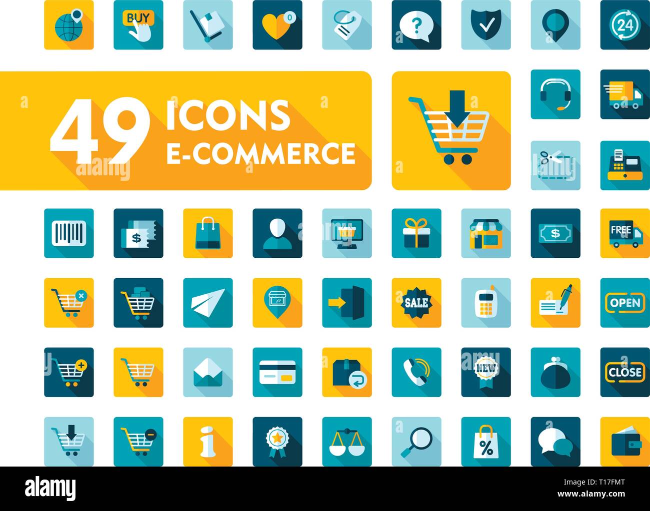 E-commerce set vector icons shopping and online. Graph symbol for your ...