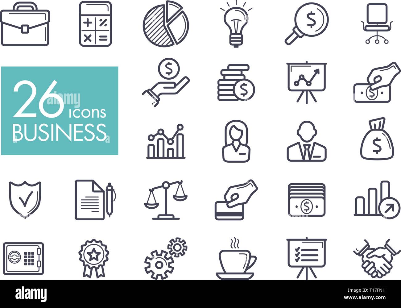 Business and finance web outline icon set. Graph symbol for your web ...
