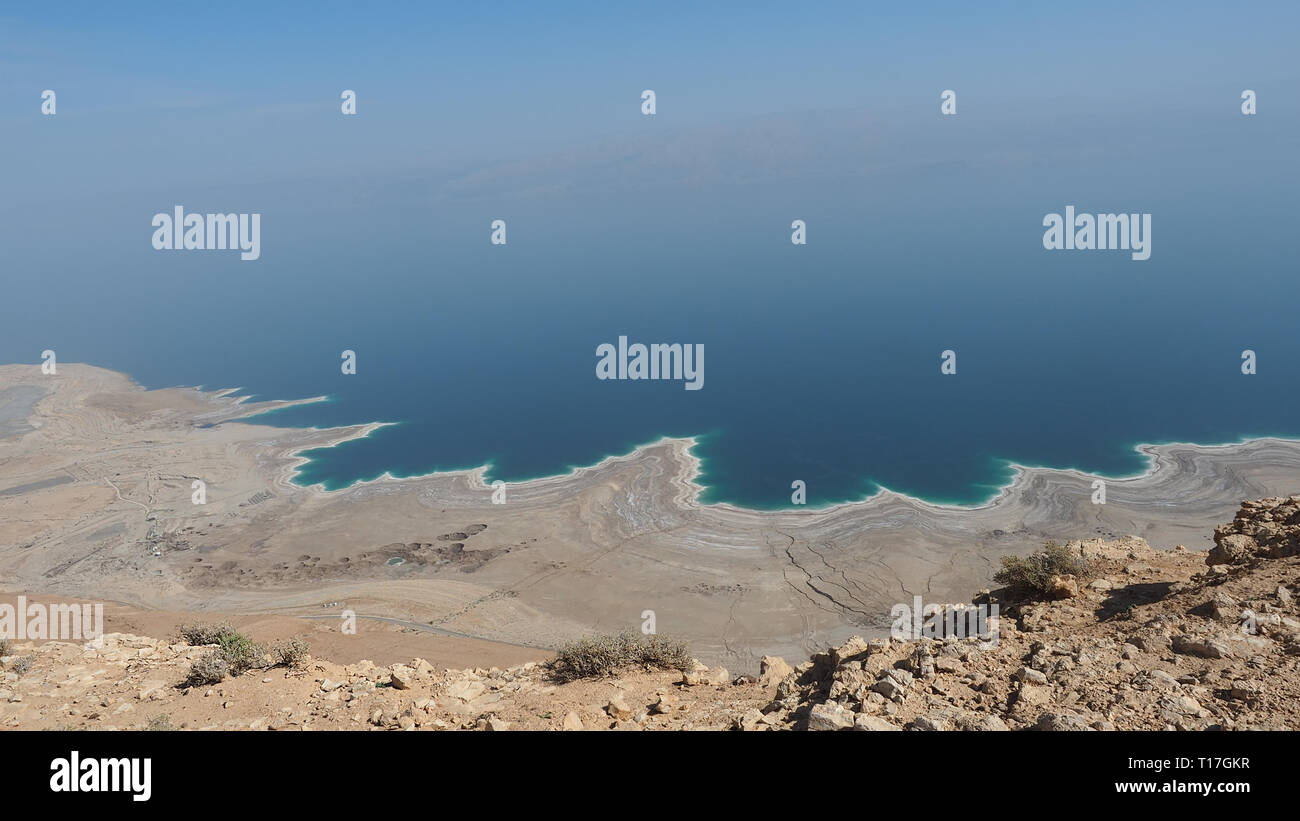 Dead Sea coast top view Stock Photo - Alamy