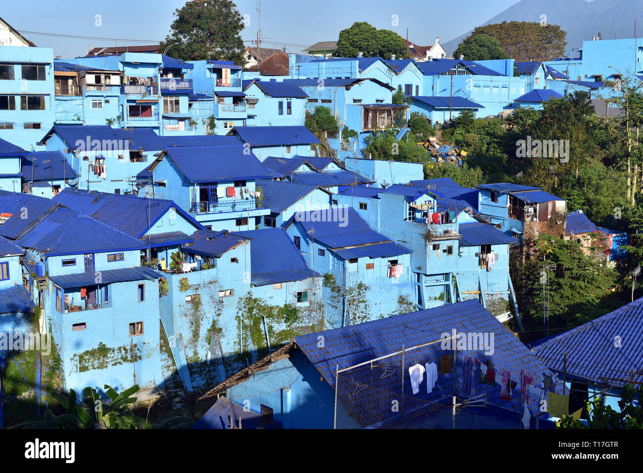 Blue houses of Village Kampung Biru Arema, Jodipan, Malang, Indonesia ...