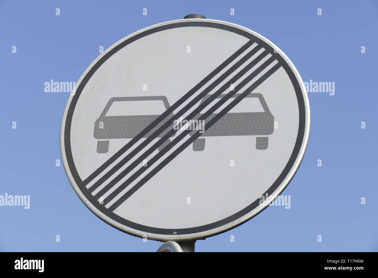 End of no overtaking road traffic sign hi-res stock photography and ...