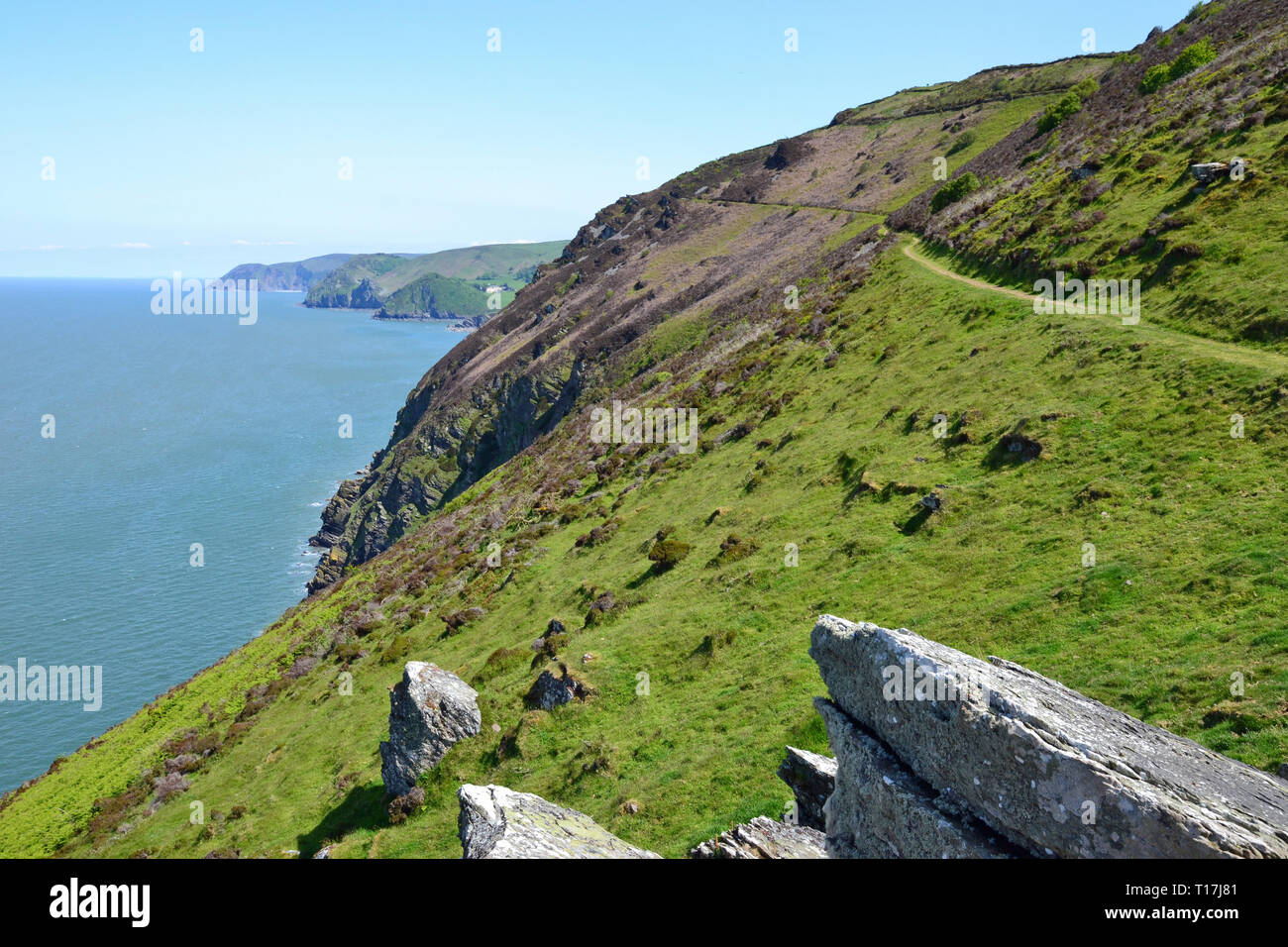 Track leading away from Heddon Valley, along the Devon coastline, Devon ...