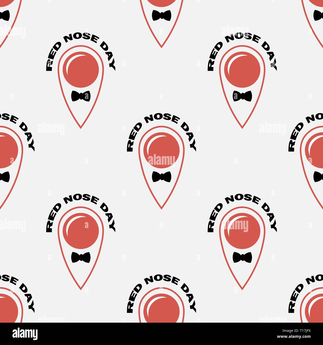 Vector Red nose day Seamless pattern. Fun print 10 eps Stock Vector ...