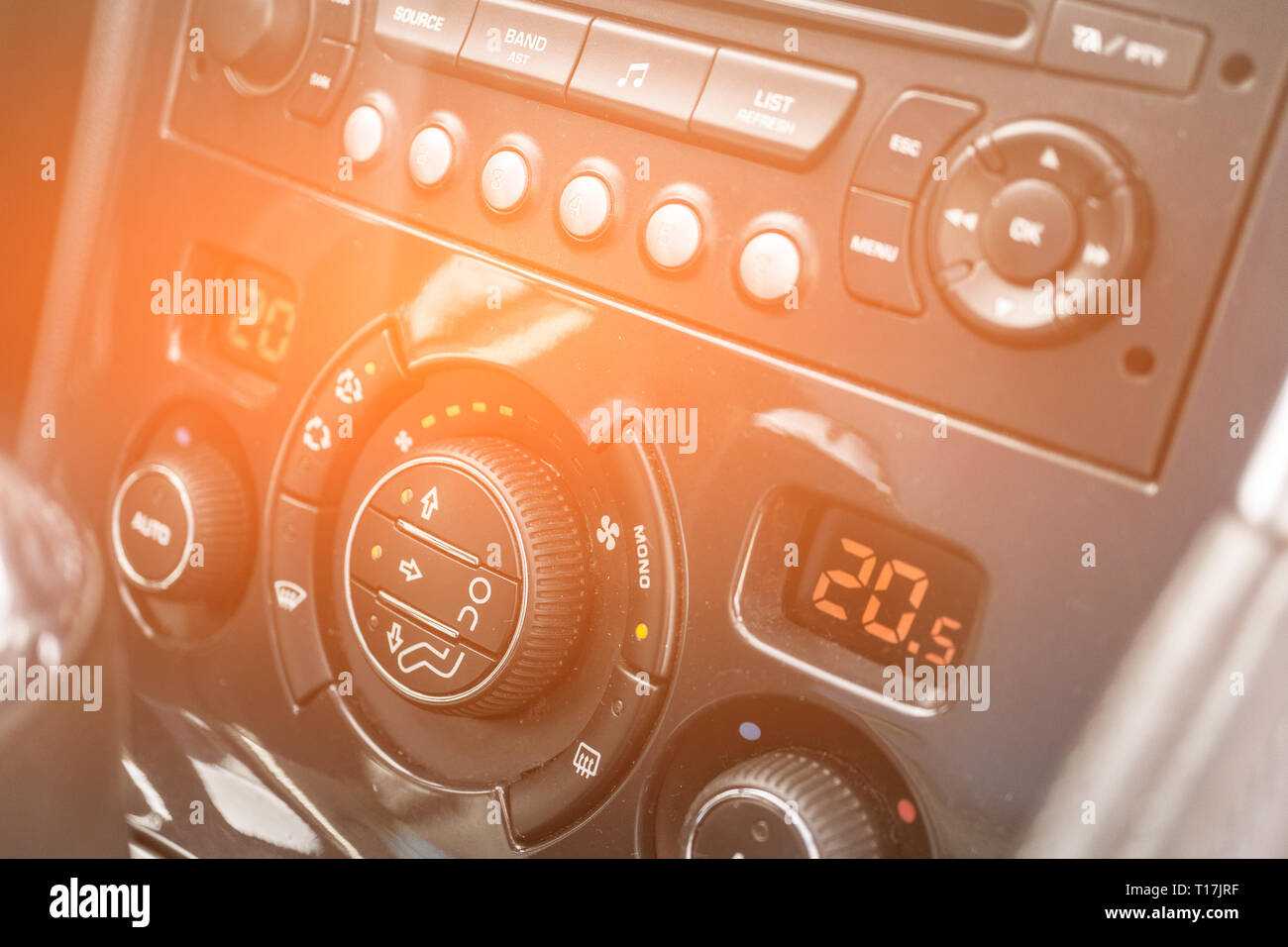 detail air conditioning button inside a car Stock Photo - Alamy