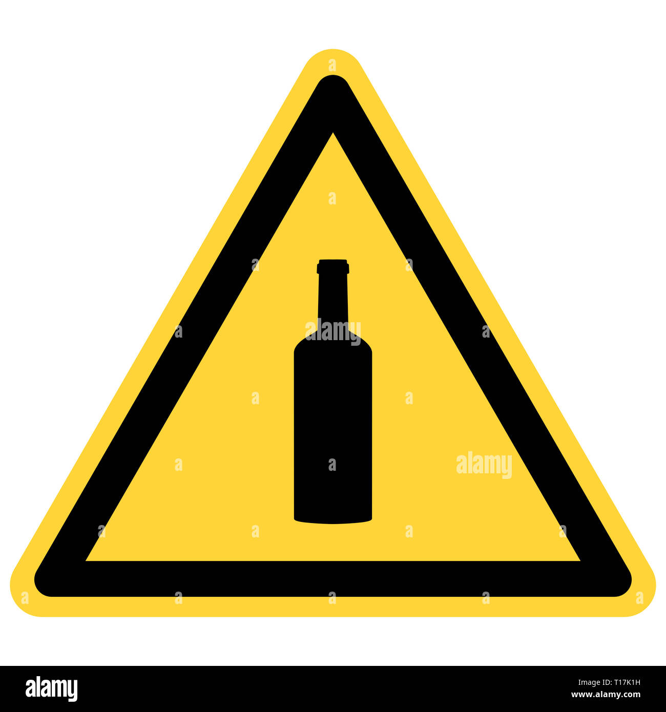 Bottle and danger sign Stock Photo - Alamy