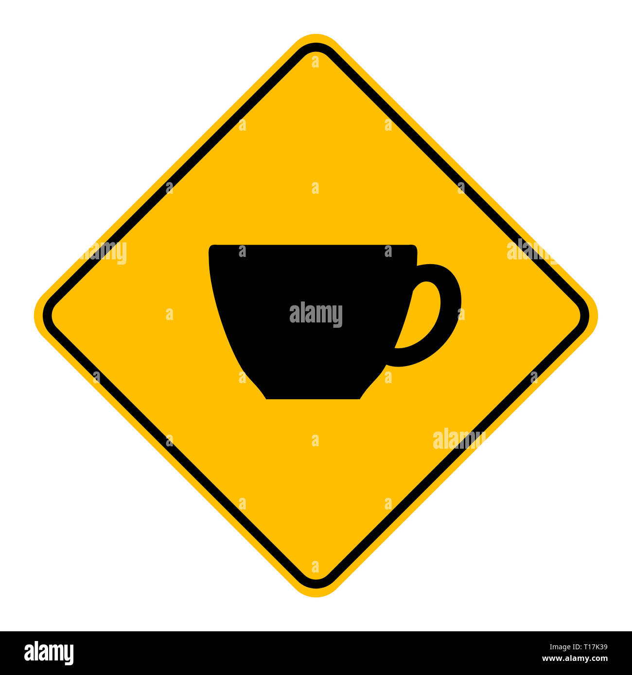 Cup and road sign Stock Photo - Alamy