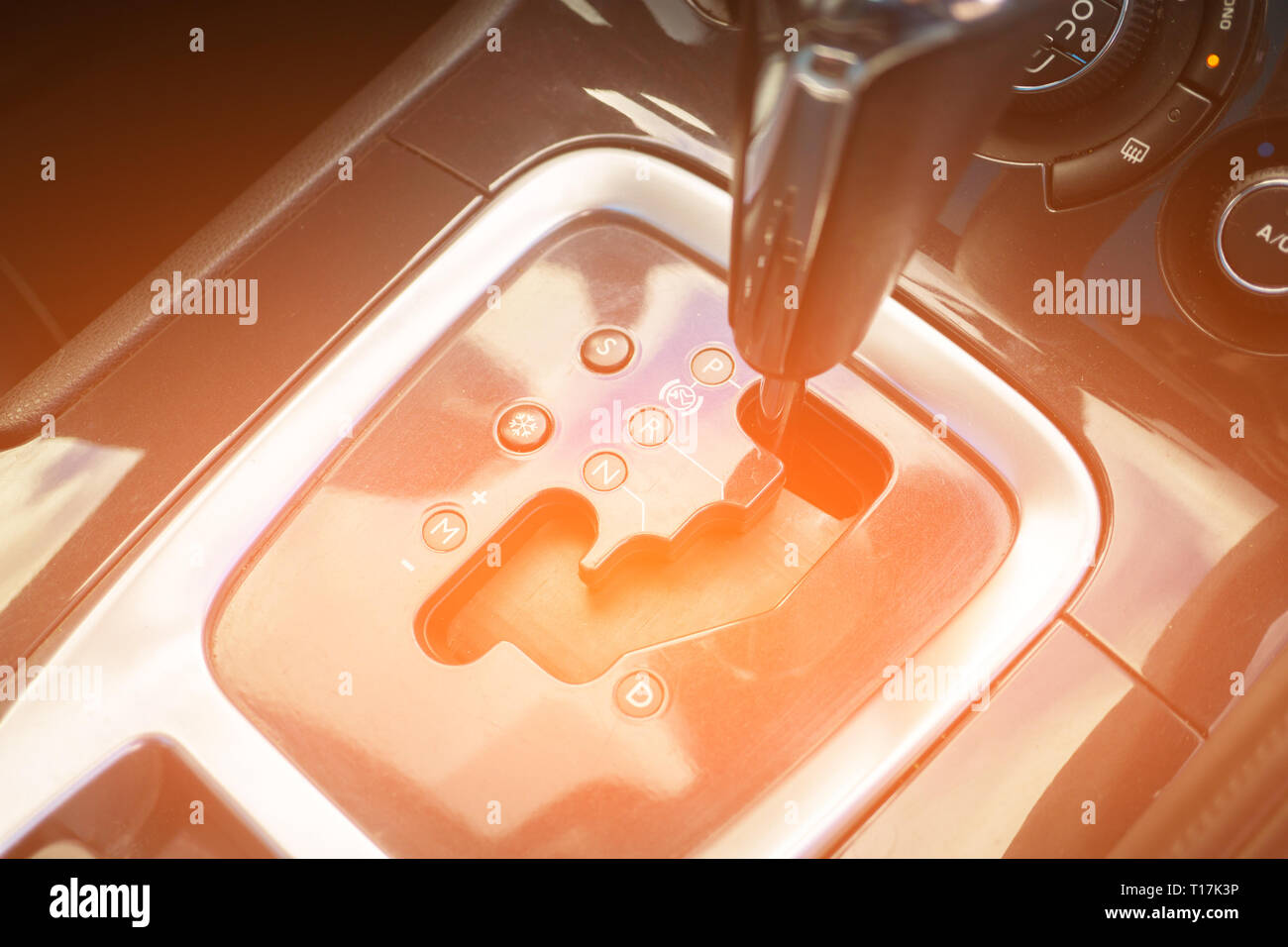 automatic gear parked inside modern vehicle car automobile Stock Photo ...
