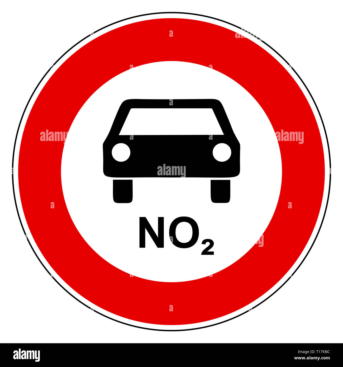 NO2 car and prohibition sign Stock Photo - Alamy