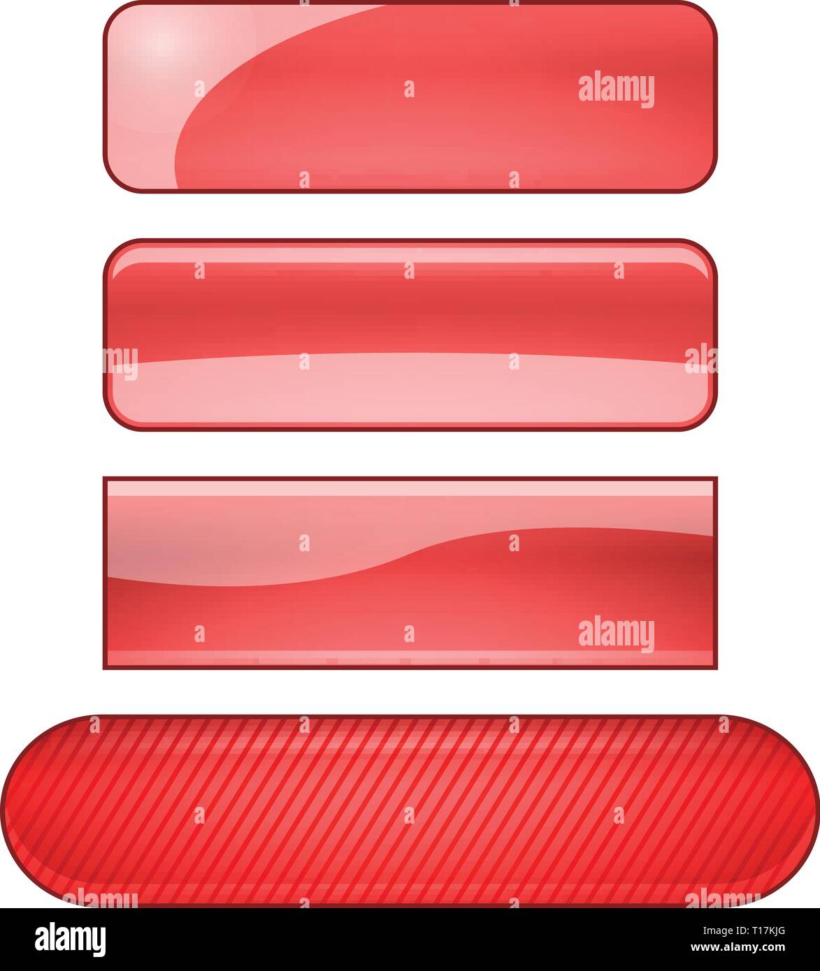 vector bright glossy web buttons set - red Stock Vector Image & Art - Alamy