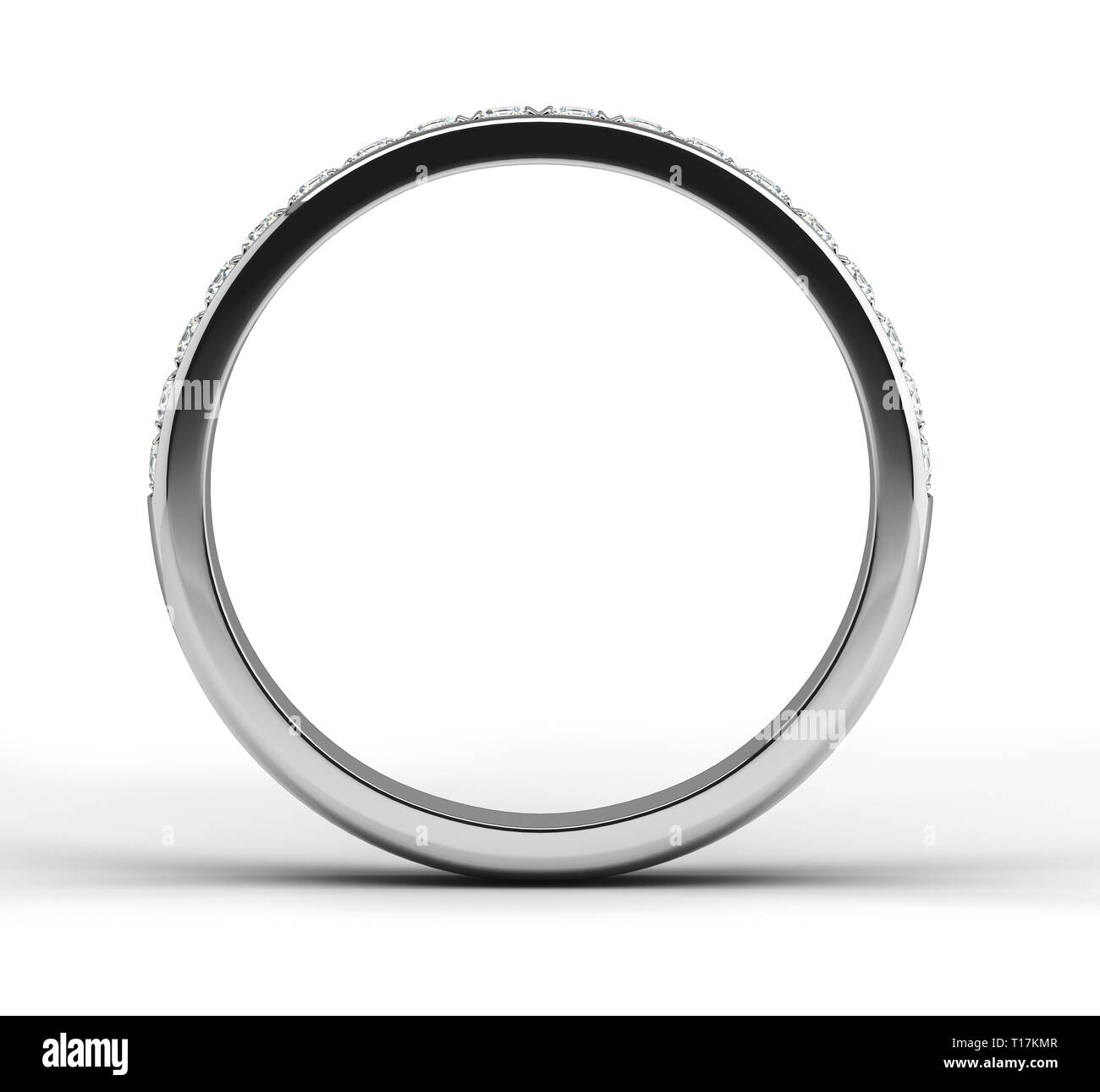 Single diamond wedding ring on white background Stock Photo - Alamy