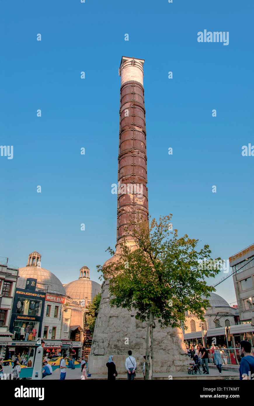 Istanbul, Turkey, 23 August 2018: Column of Constantine (Cemberlitas ...