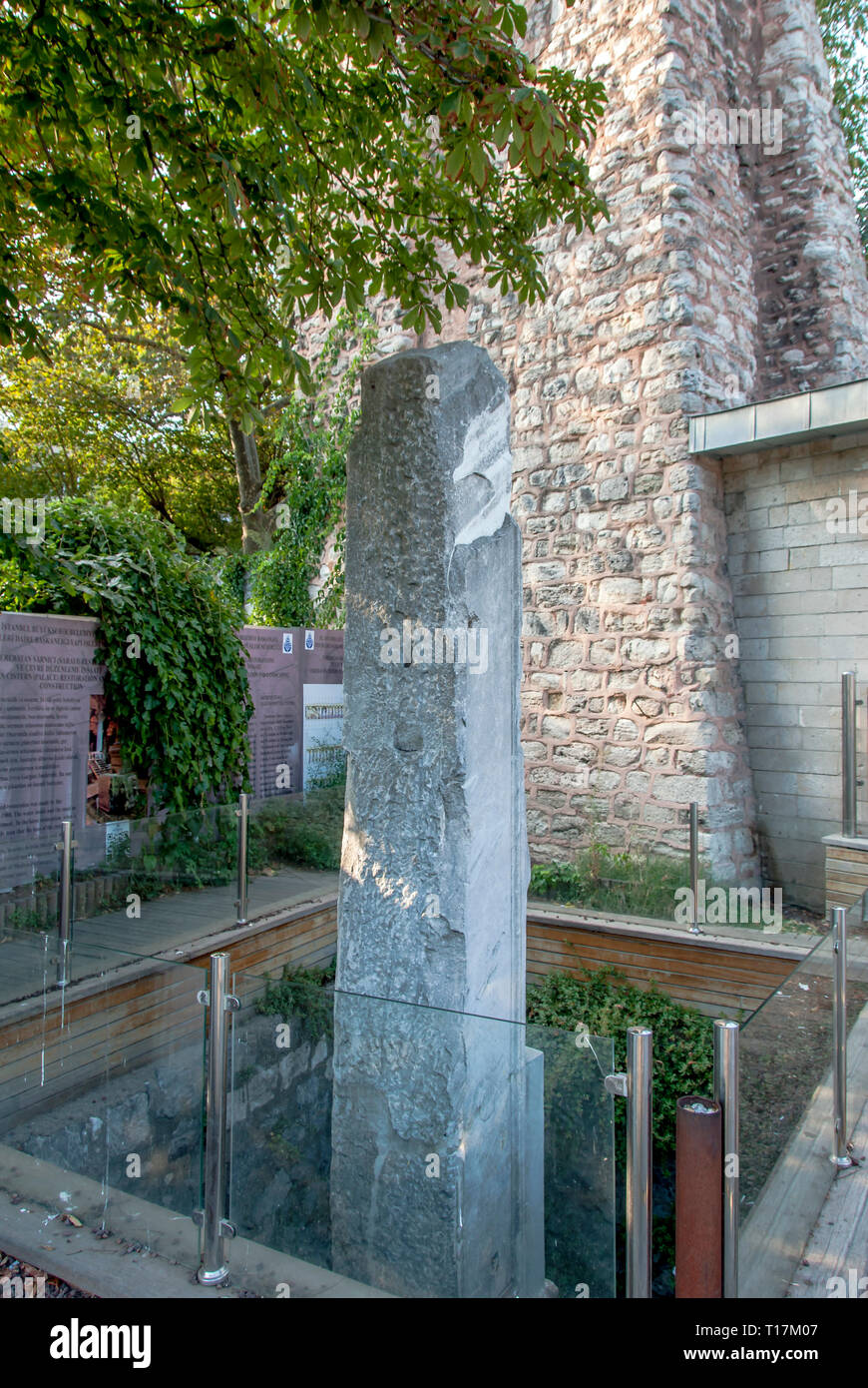 Istanbul, Turkey, 23 August 2018: The Milion was a mile-marker monument ...