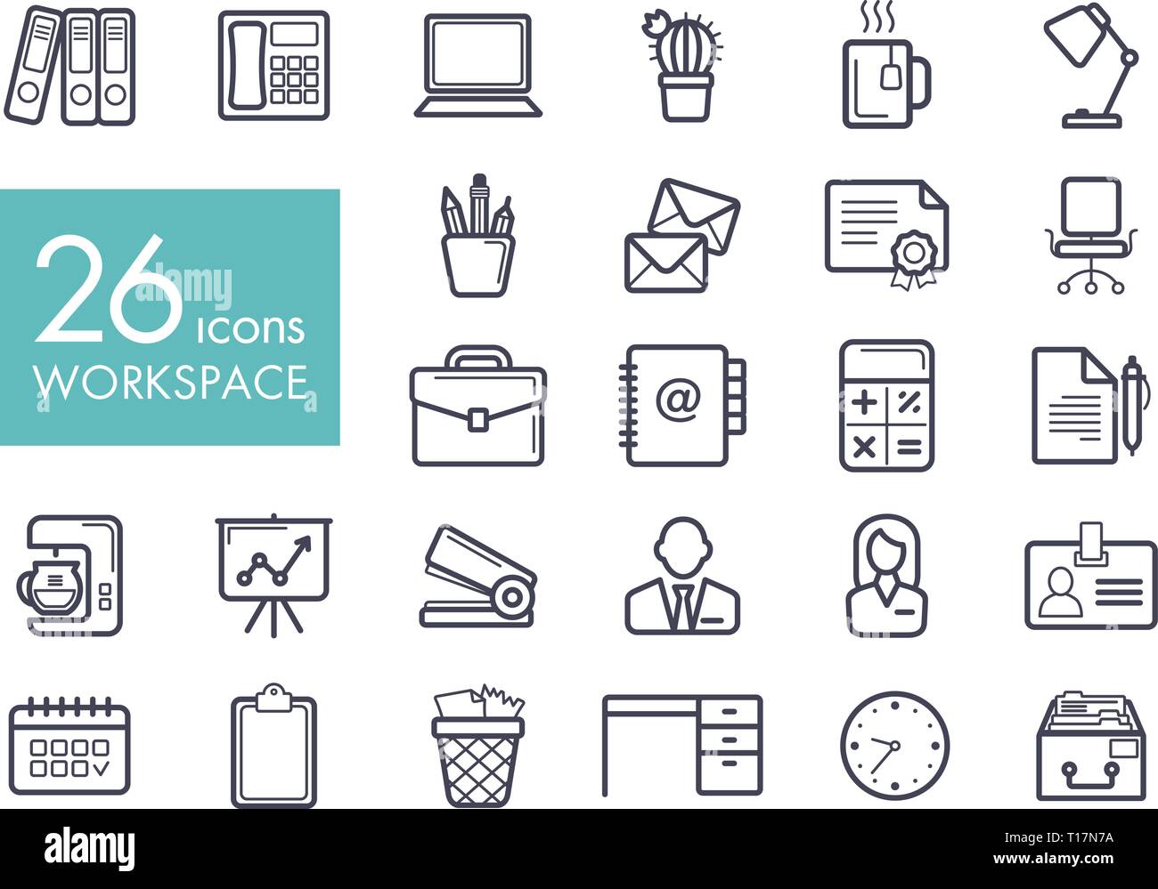 Workspace outline icon. Workspace sign. Graph symbol for your web site ...