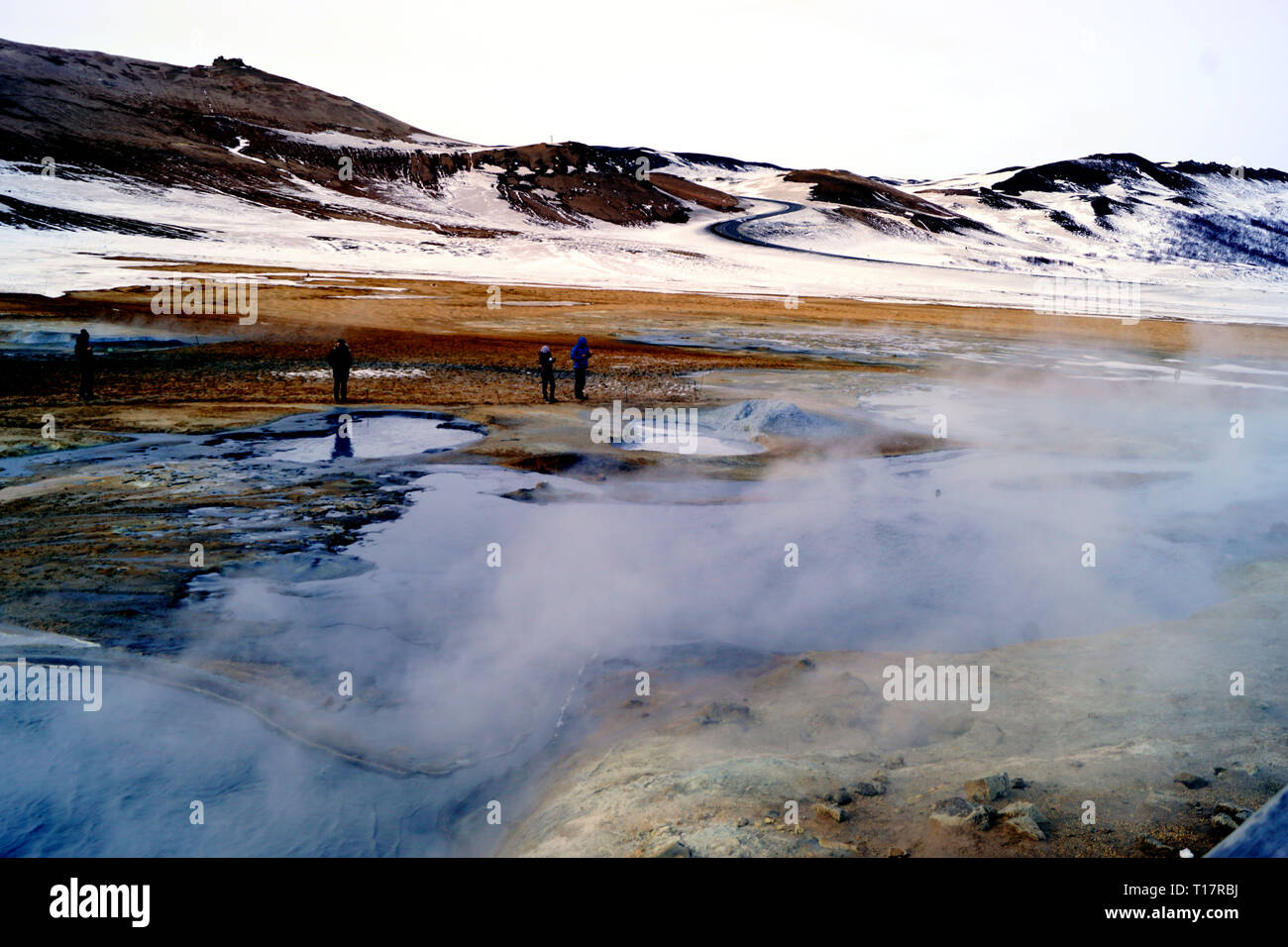 Mud pools at Namafjall, Iceland Stock Photo - Alamy