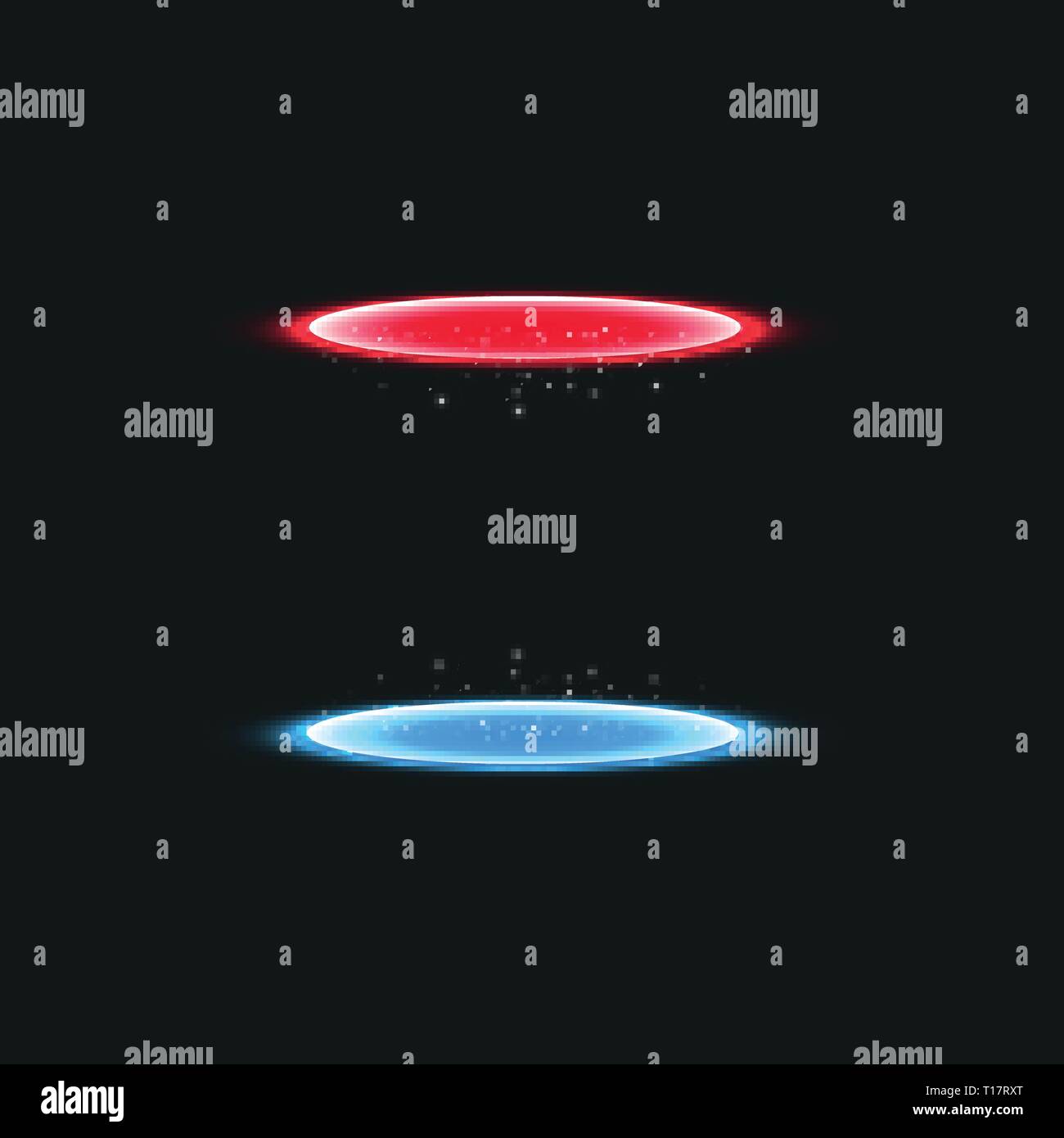 Magic fantasy portal. Futuristic teleport. Light effect. Blue and red ...