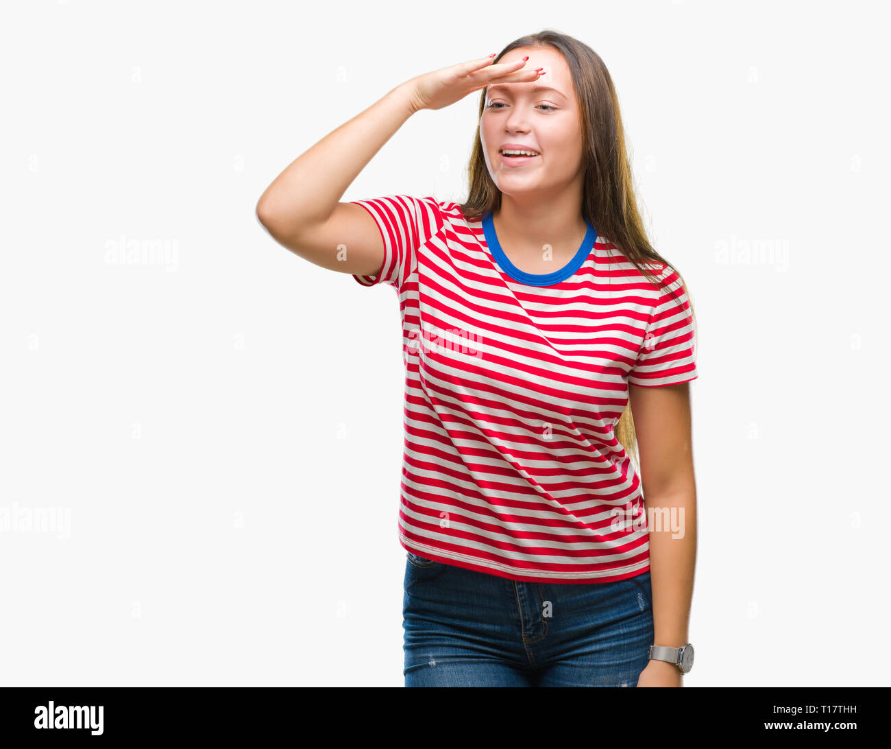 Young caucasian beautiful woman over isolated background very happy and ...