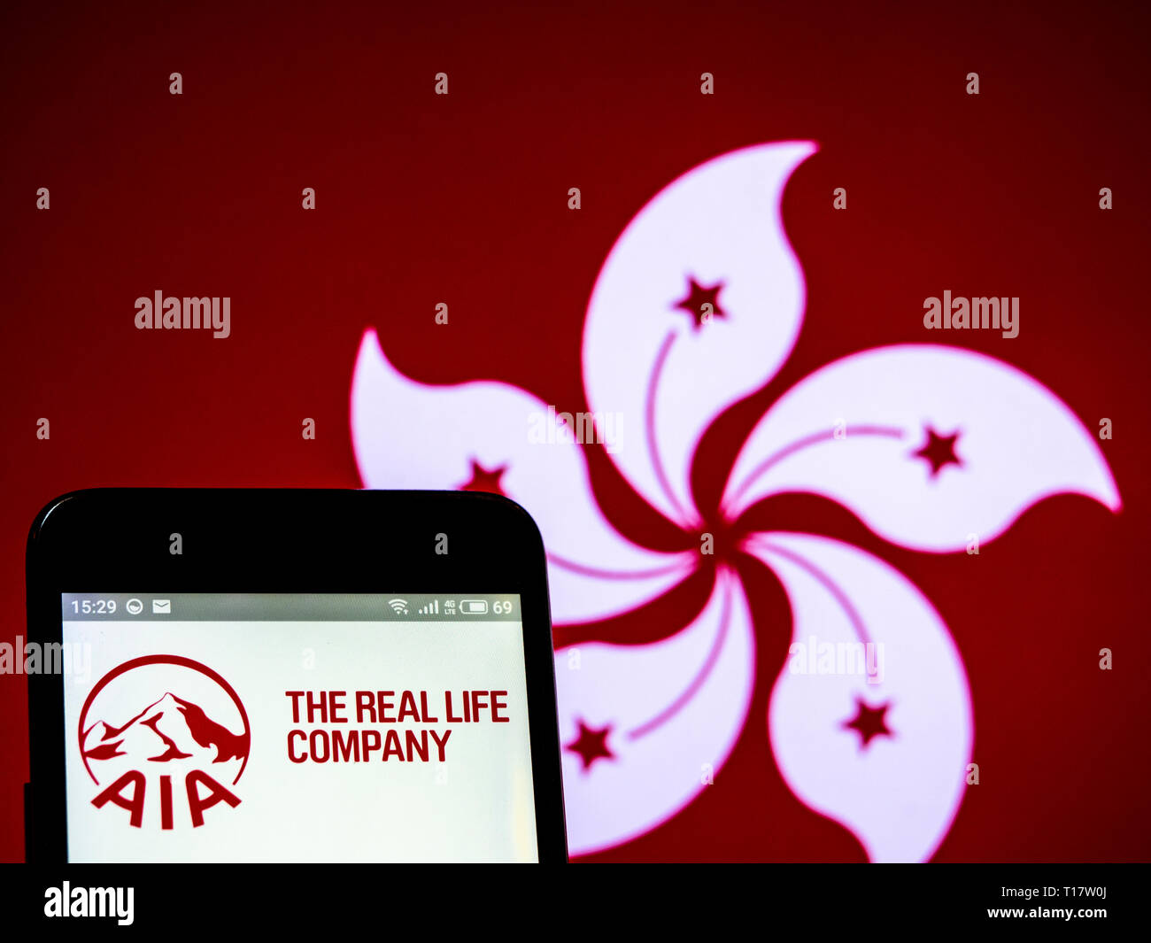 In this photo illustration a AIA Group (American International ...