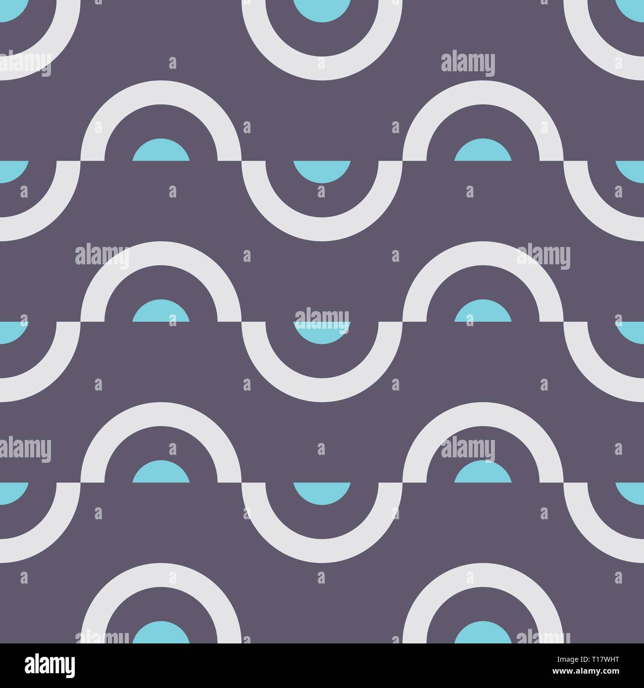 Abstract seamless geometric pattern of half-filled circles. Pastel ...