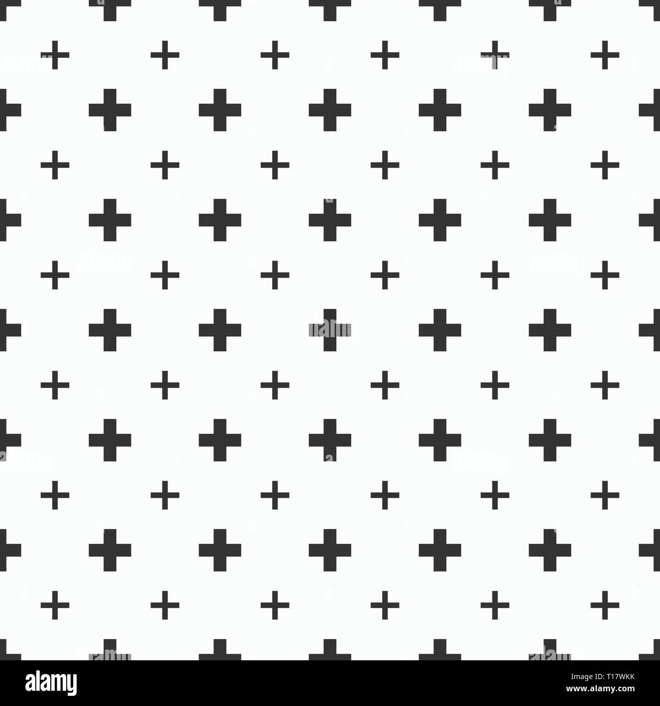 Abstract seamless pattern of crosses or plus signs. Crosses ornament ...
