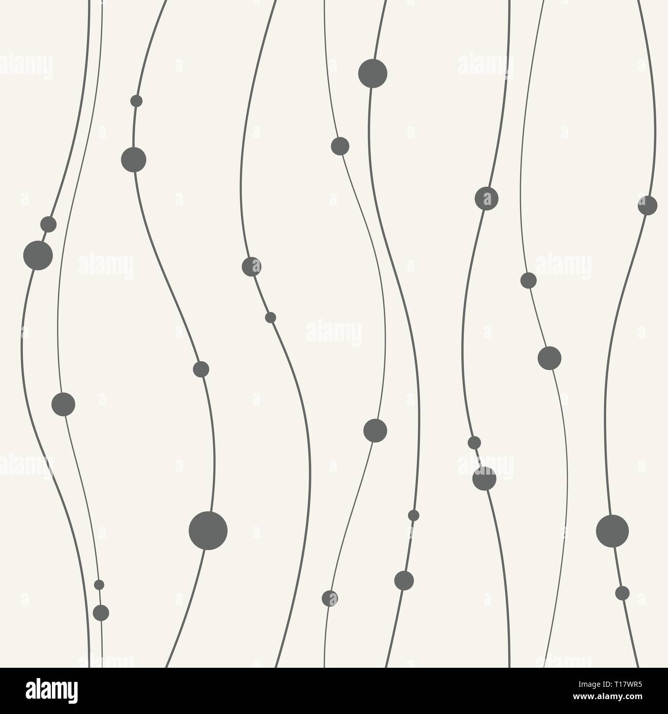 Abstract seamless pattern of smooth lines and circles. Stylish texture ...