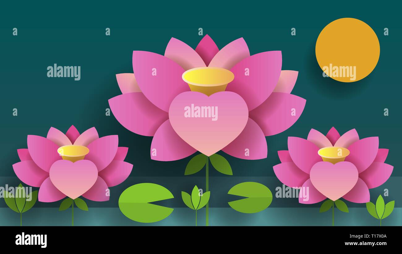 Paper Flower. Lotus. Nature Vector Illustration For Your Needs Stock ...