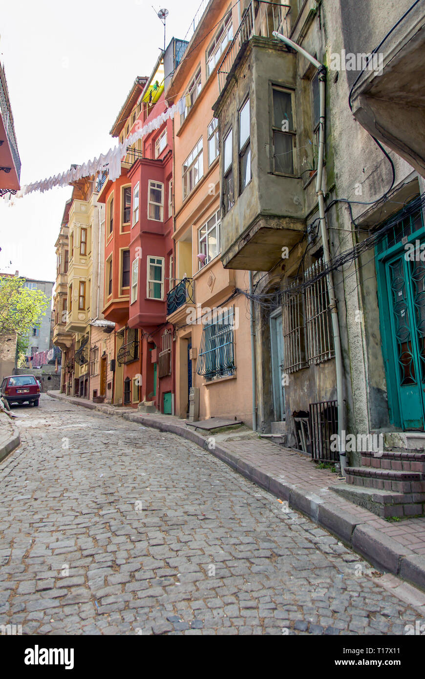 Istanbul, Turkey, 21 April 2006: Historic Balat Mansions, Halic Stock ...