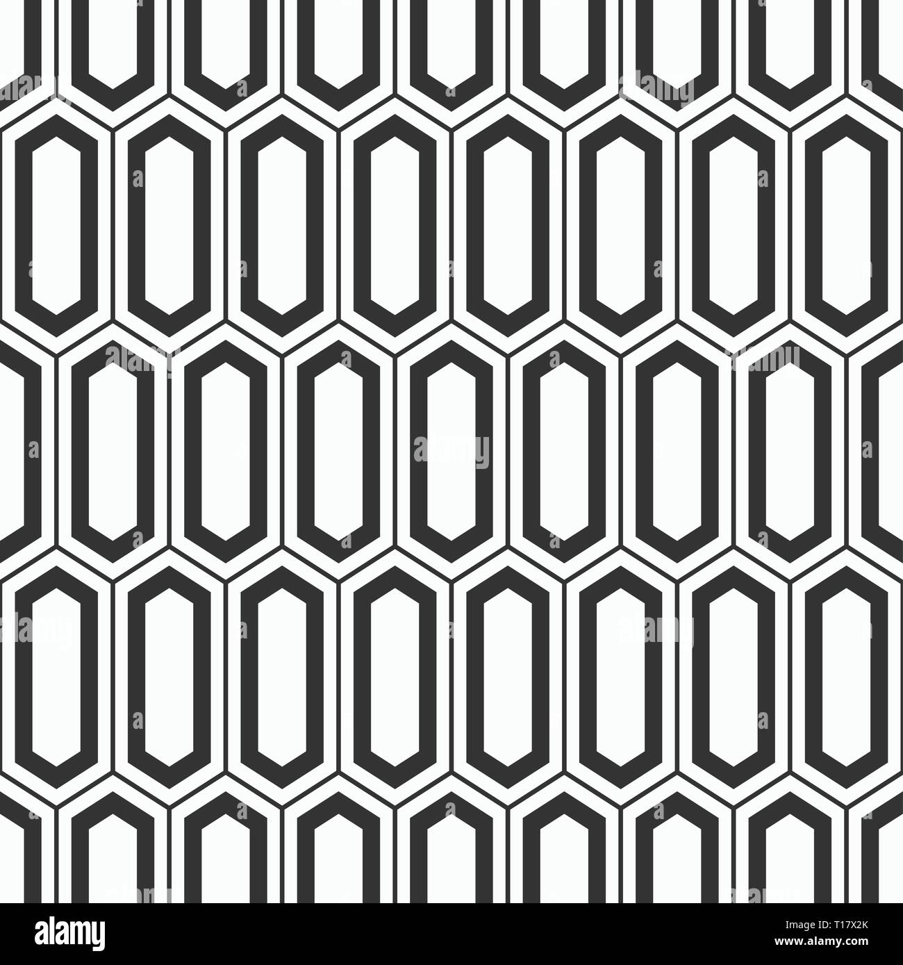 Vector seamless pattern. Modern stylish texture of elongated hexagons ...