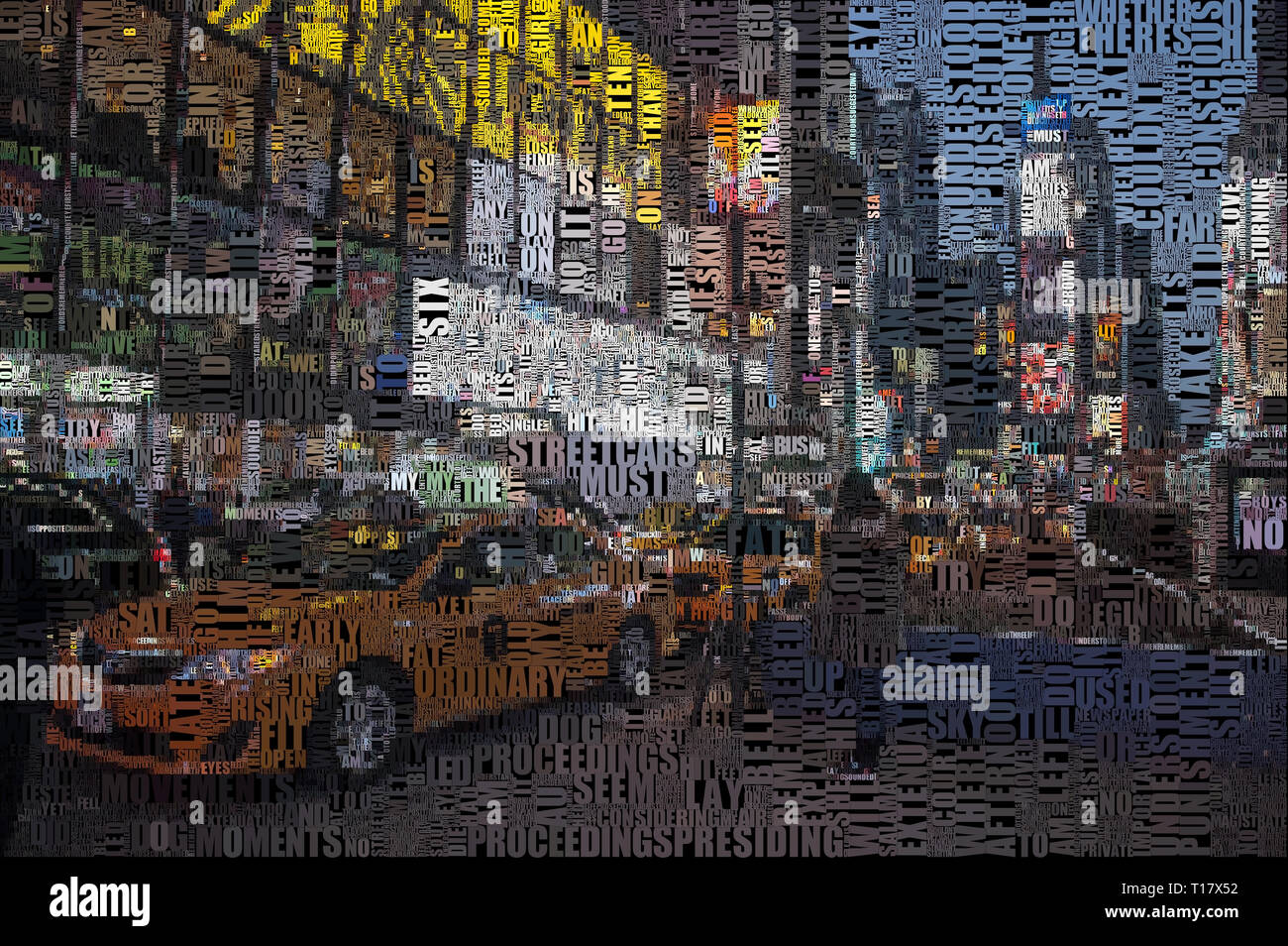 Time square. New York. Image composed entirely of words, text Stock ...