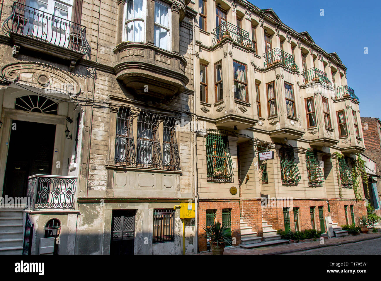 Istanbul, Turkey, 21 April 2006: Historic Balat Mansions, Halic Stock ...