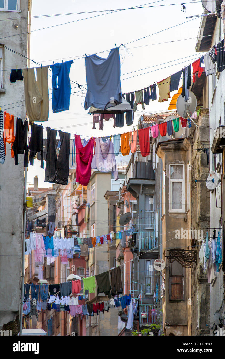 Istanbul, Turkey, 21 April 2006: Historic Balat Mansions, Halic Stock ...