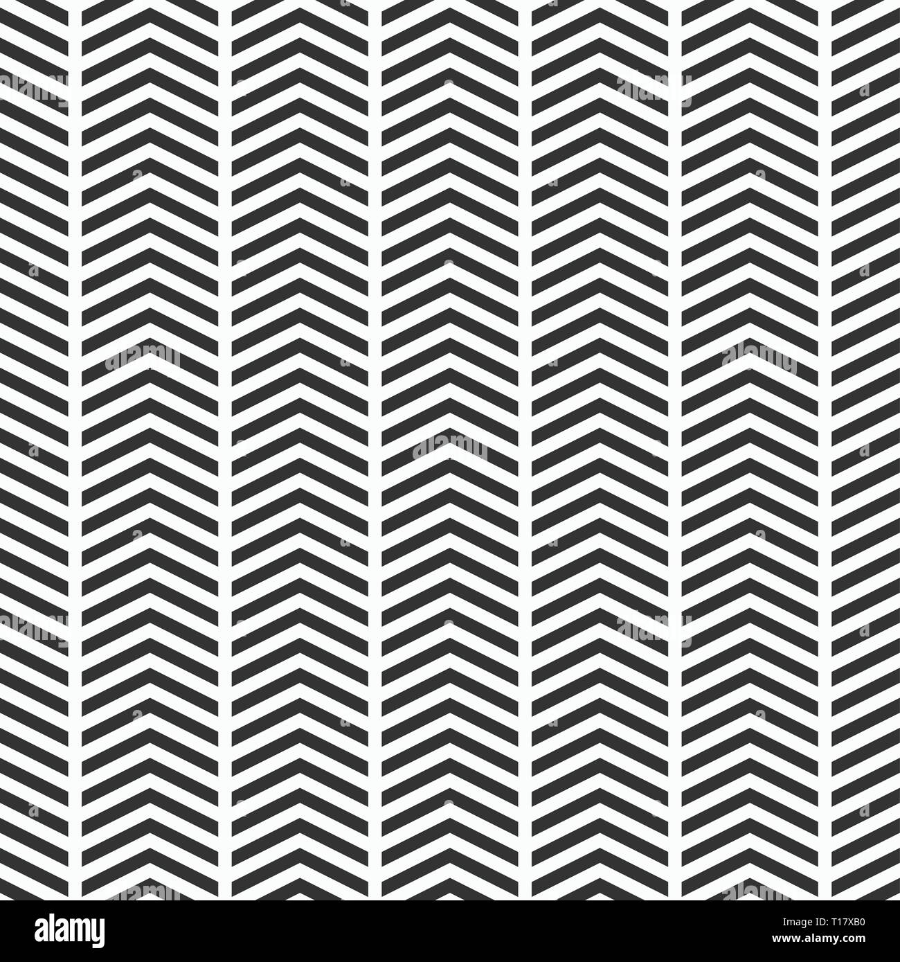 Abstract seamless pattern of arrows. Rhythmic structure of herringbone. Monochrome stylish ...