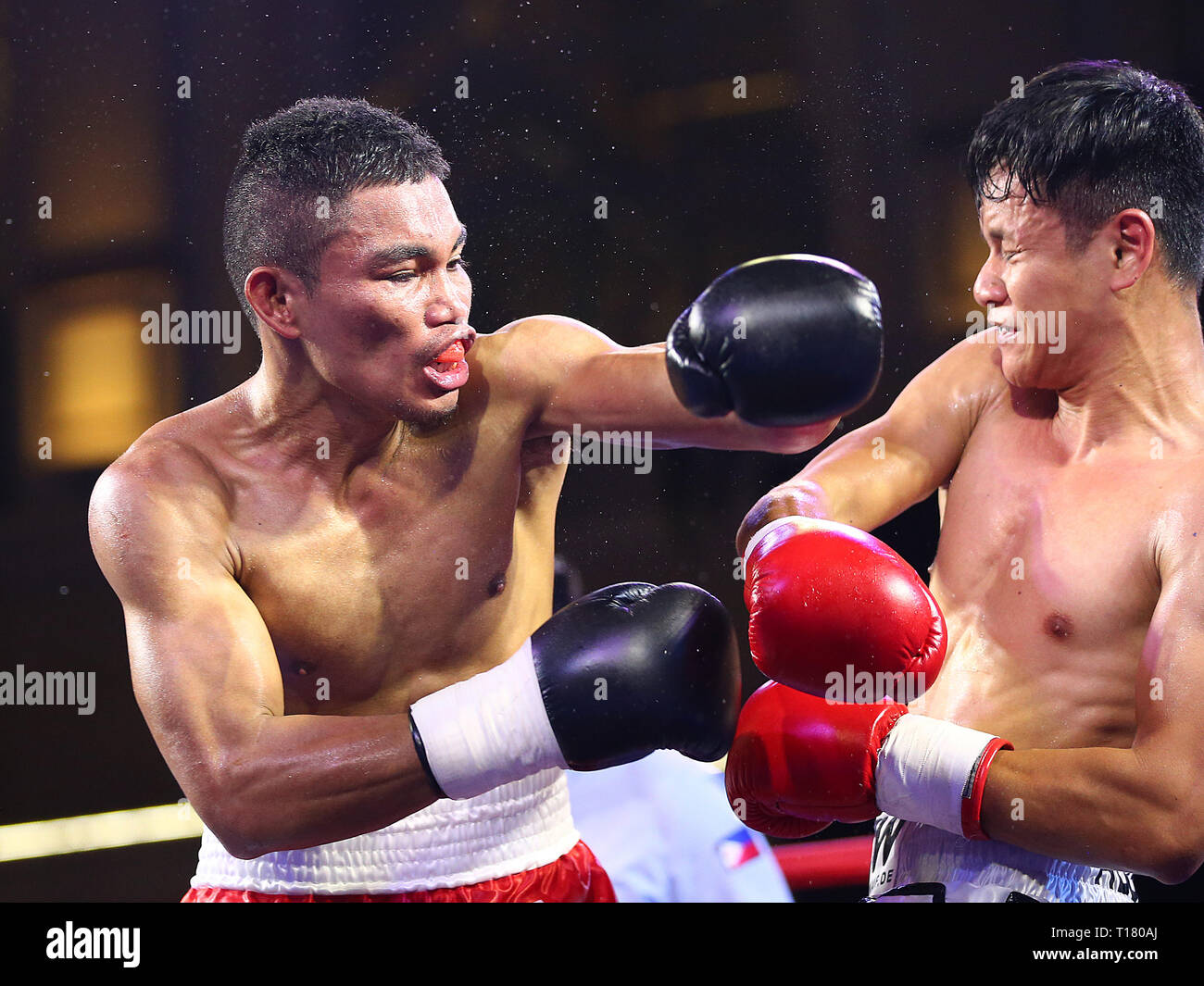 Pasay City, Philippines. 23rd Mar, 2019. The Philippines' Cris Leon (L ...