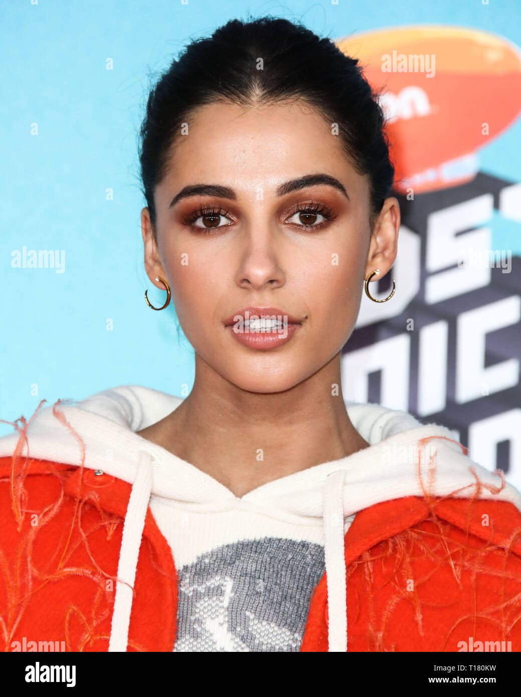 Los Angeles, USA. 23rd Mar, 2019. Naomi Scott arrives at Nickelodeon's ...