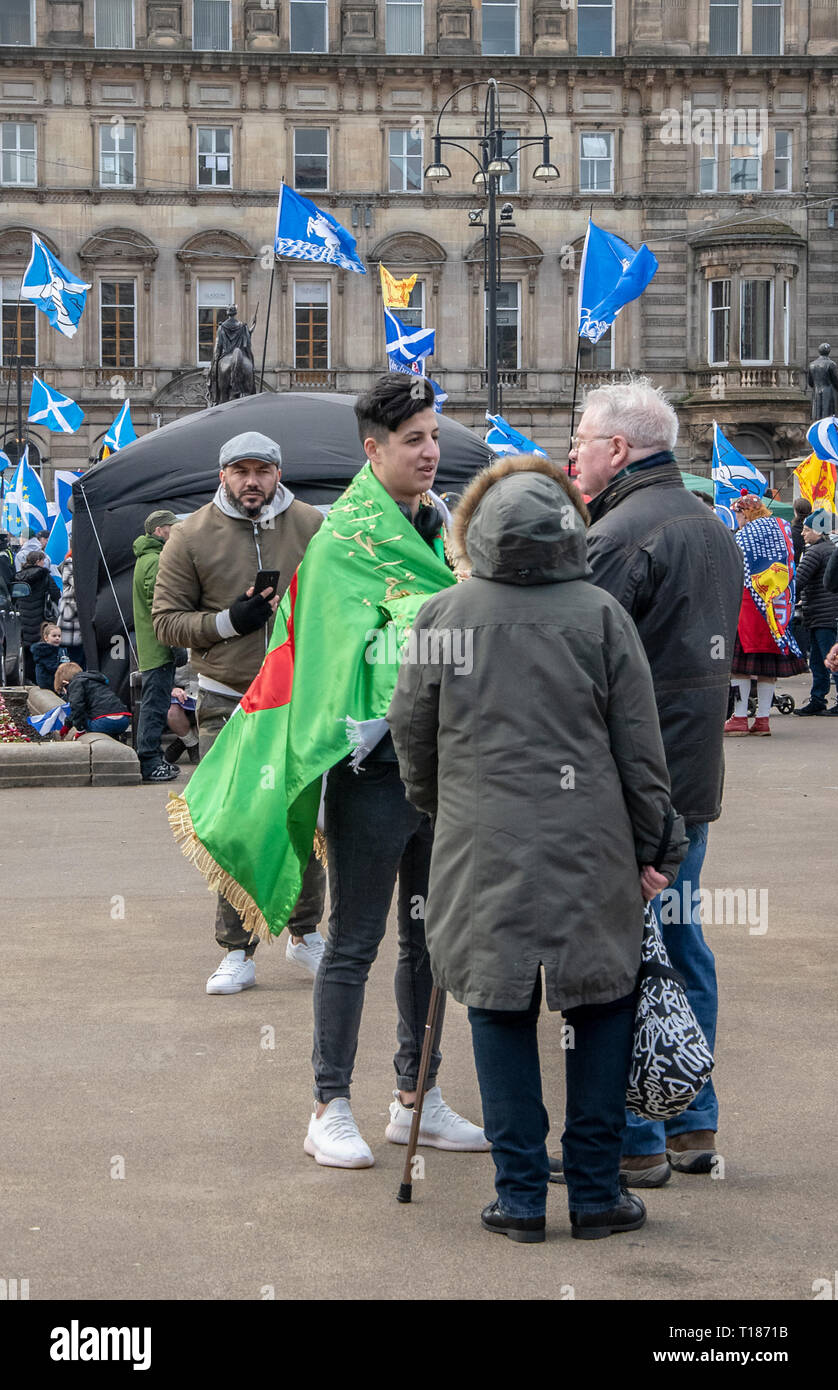Glasgow, Scotland, UK. 24th March 2019. A Pro-Independence/Anti-Brexit ...