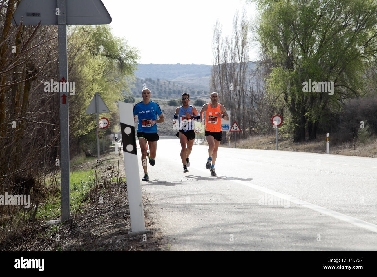 Madrid, Spain. 24th Mar 2019. Runners of the marathon vias verdes on ...