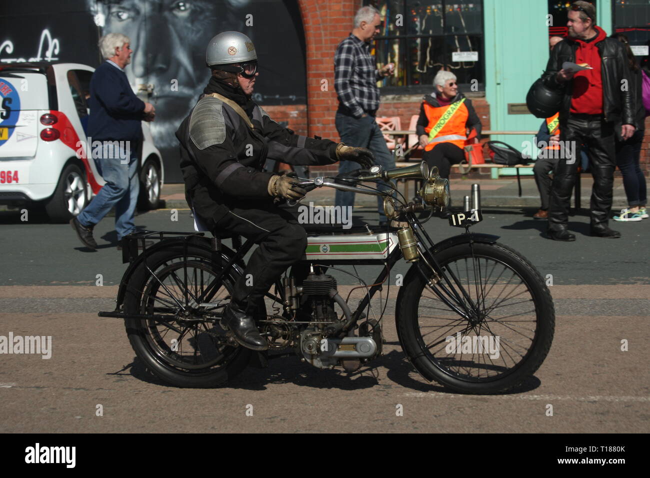 Brighton, UK, 24th March 2019. Hundreds of Veteran Motorcycles take ...