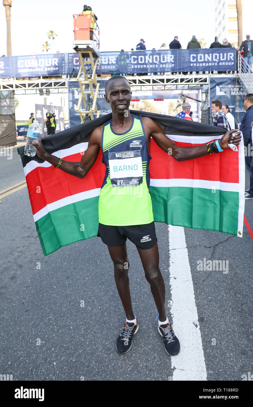Los Angeles, California, USA. 24th March, 2019. Elisha Barno of Kenya ...