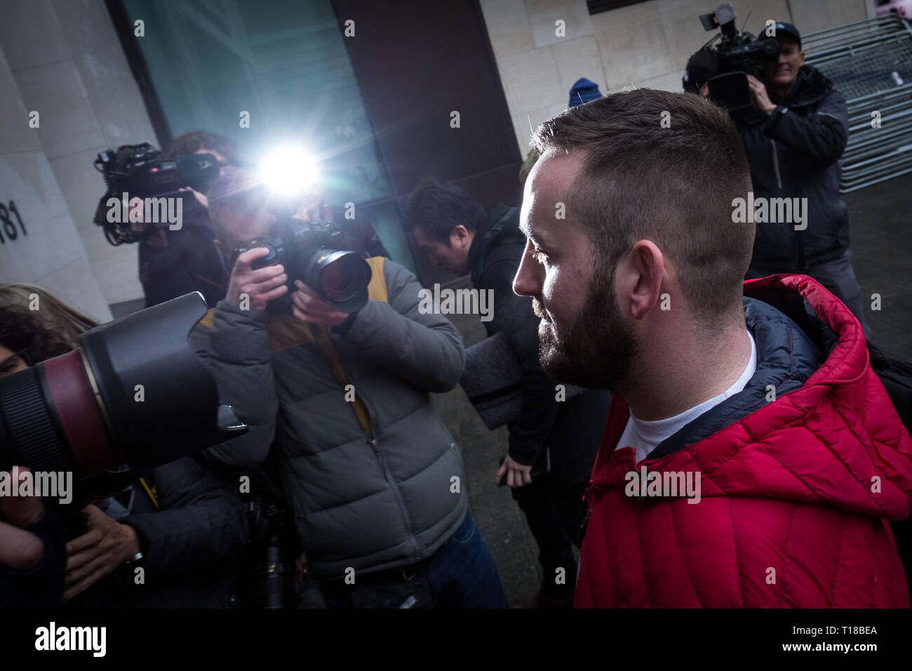 London, UK. 19th March 2019. James Goddard arrives at Westminster ...