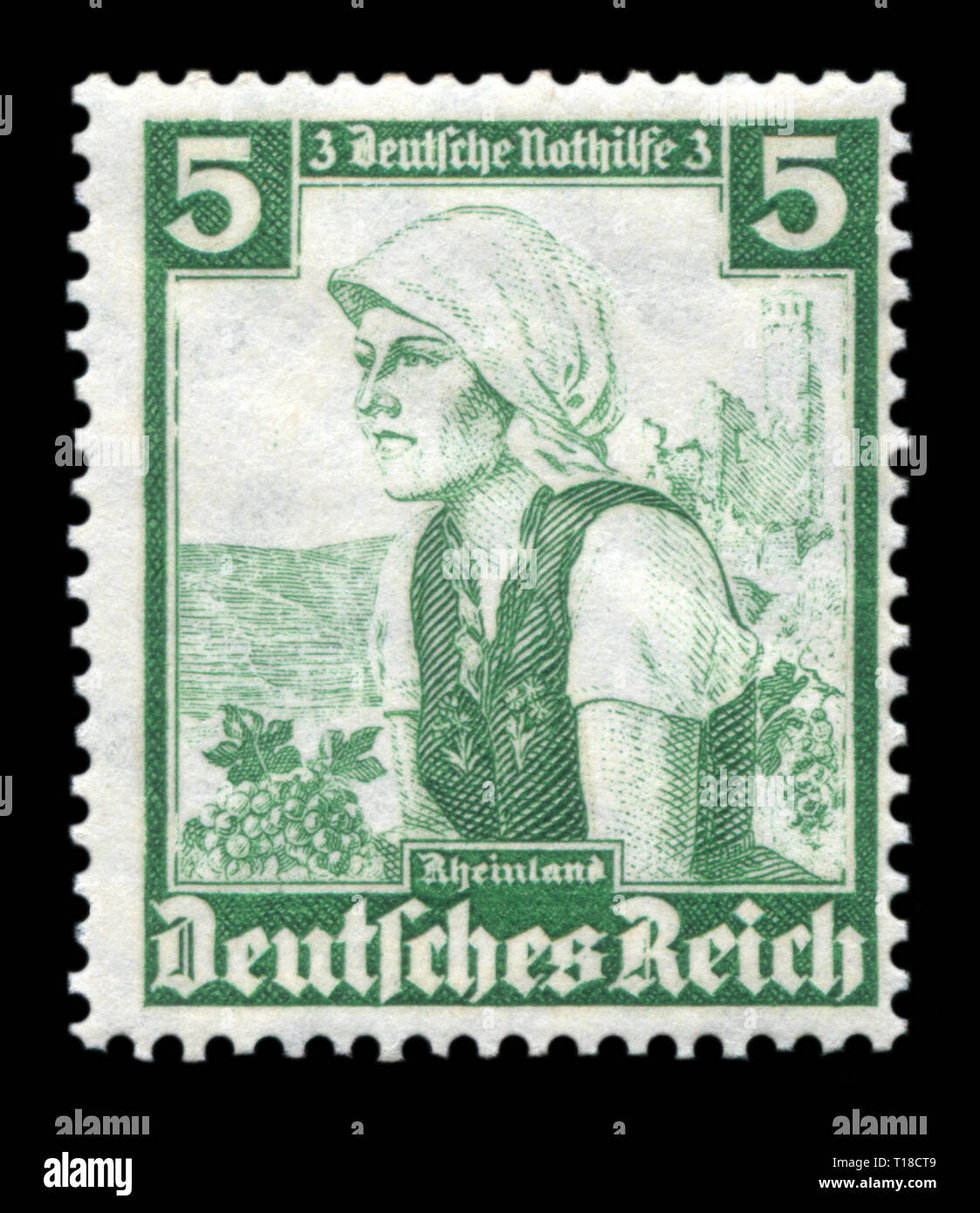German historical stamp: National women's costume winemaker in ...