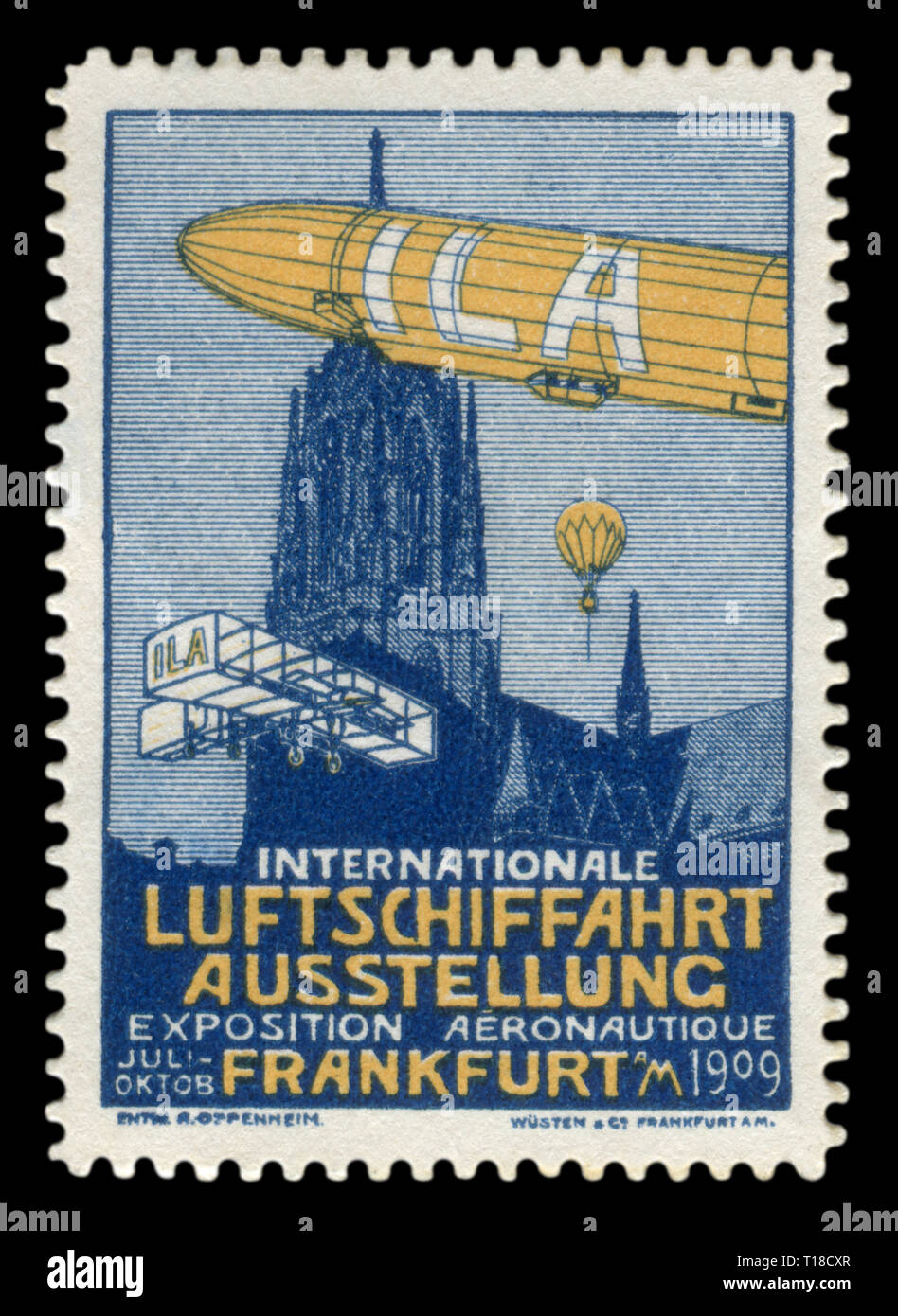 German historical stamp: The first international aviation exhibition in ...