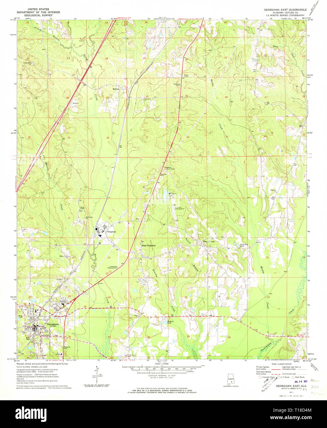 Map of georgiana hi-res stock photography and images - Alamy