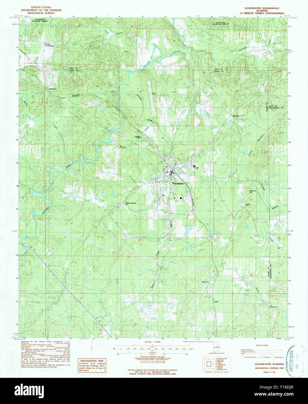 Goodwater map hi-res stock photography and images - Alamy