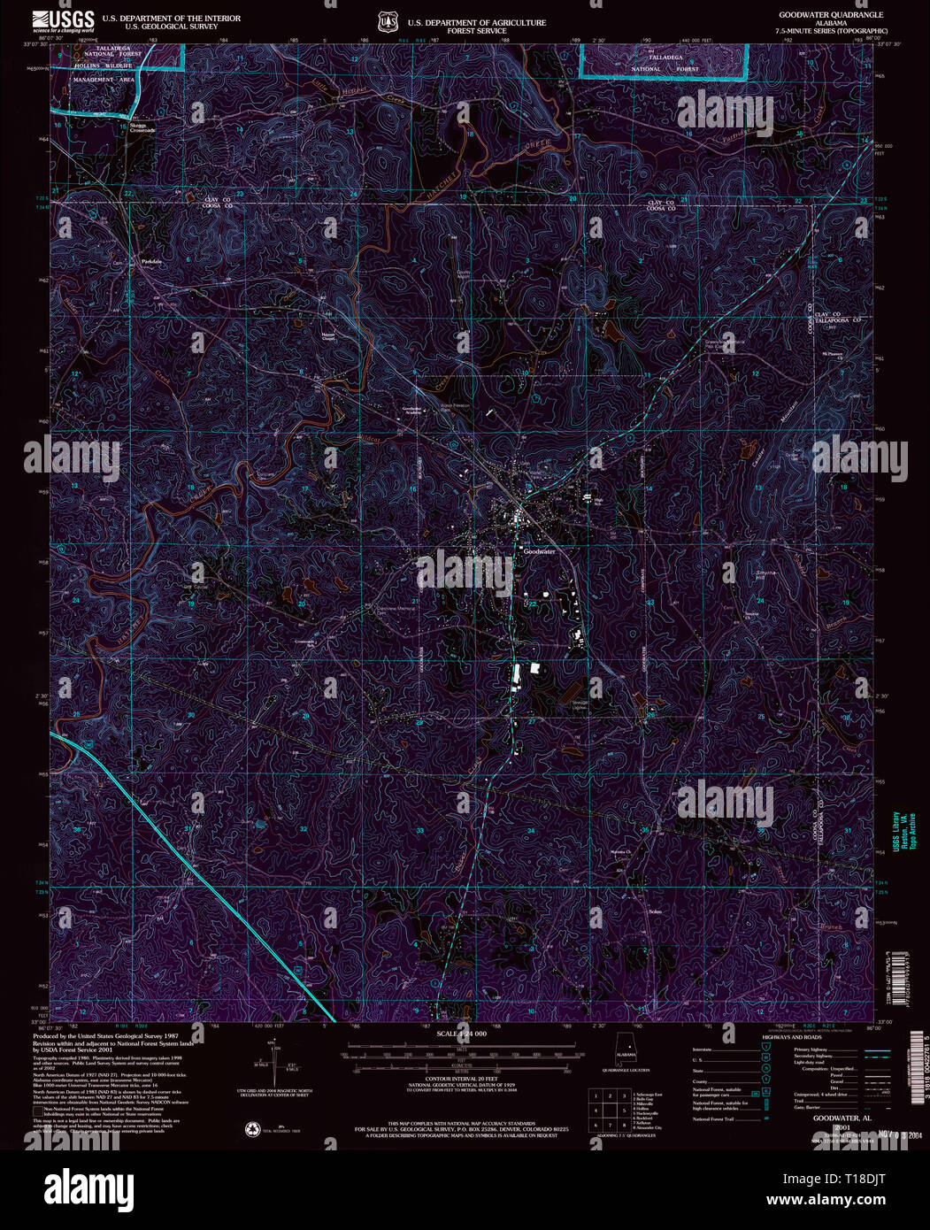 Goodwater map hi-res stock photography and images - Alamy