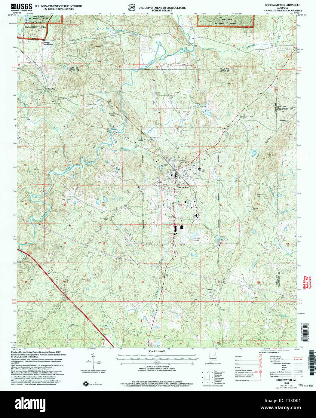 Goodwater map hi-res stock photography and images - Alamy