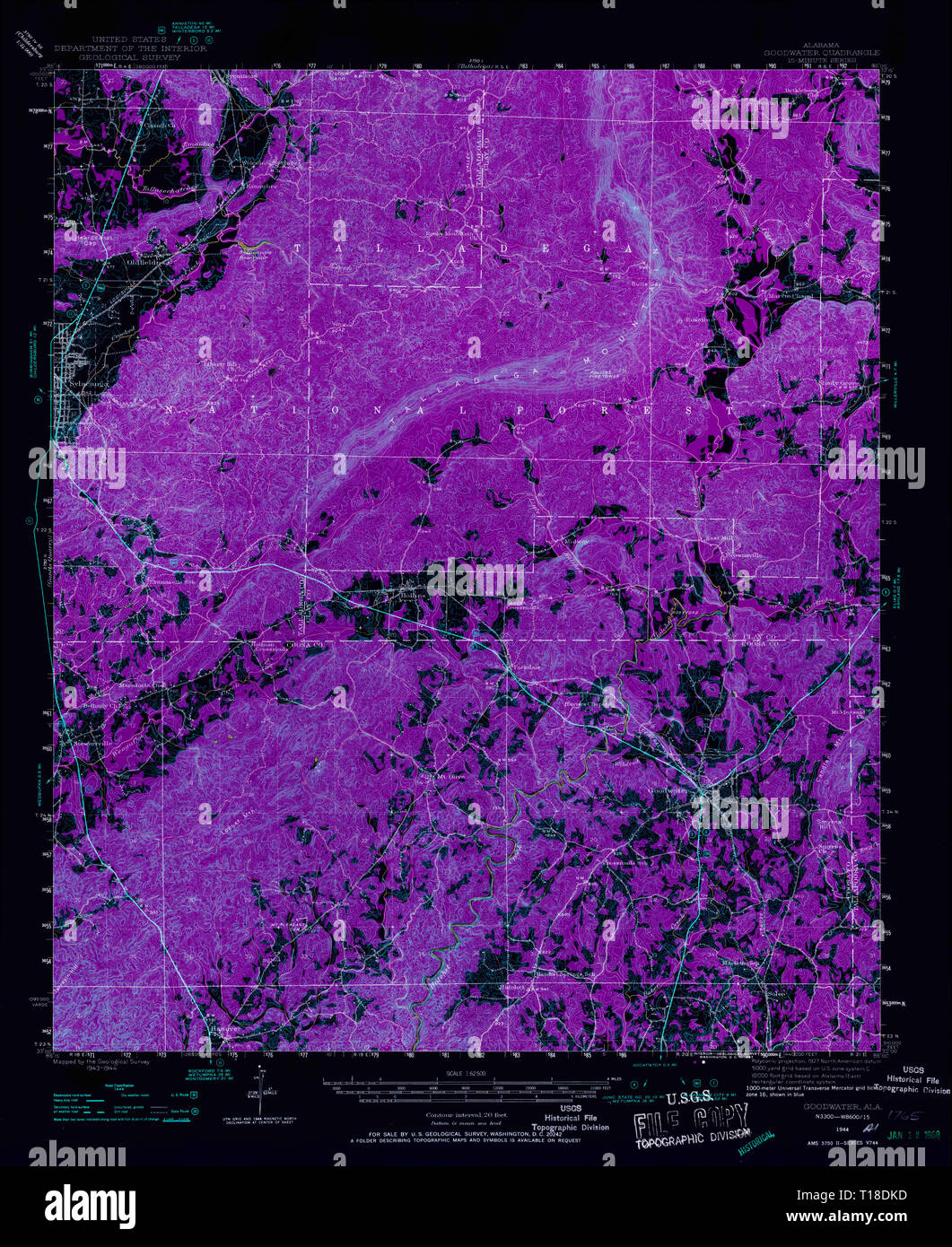Goodwater map hi-res stock photography and images - Alamy